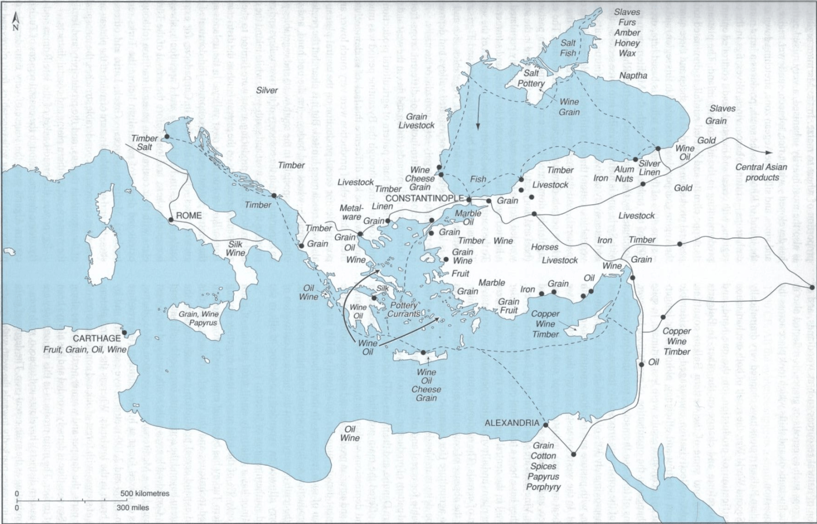 Land use and resources in the Byzantine Empire from The Palgrave Atlas ...