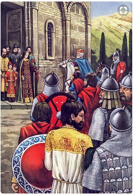 Basil II at the walls of Ohrid (pinterest) | The History of Byzantium